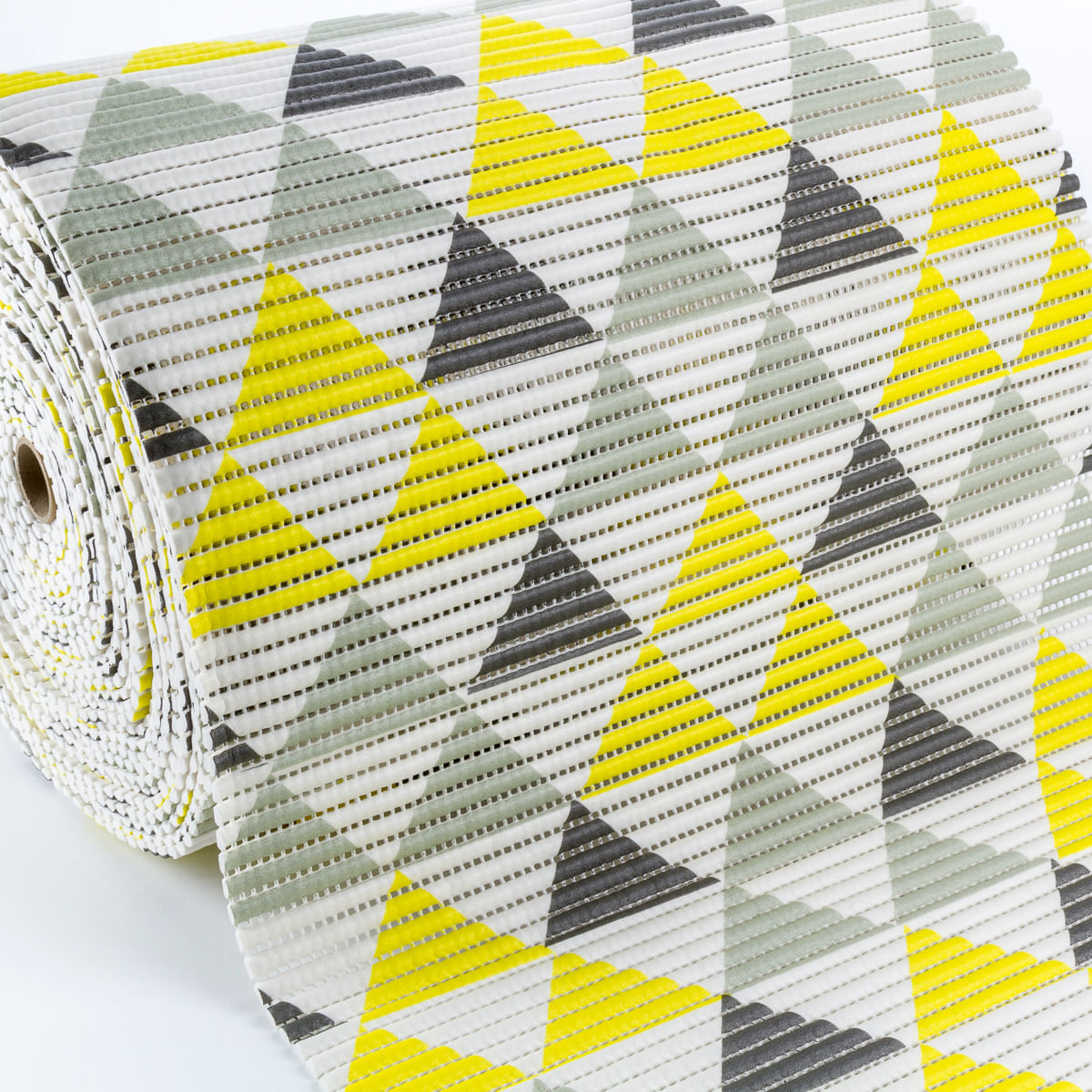Passadeira Soft Triângulos Amarelo 43cm x 15m - Plast.co